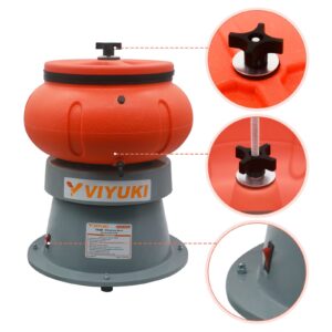 VIYUKI Electric 18LBS Vibratory Tumbler Bowl Tumbling Polishing Machine - Polishing Metal Parts(18LBS & walnut shell media)