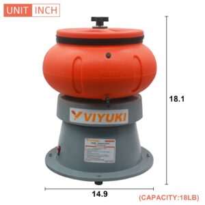 VIYUKI Electric 18LBS Vibratory Tumbler Bowl Tumbling Polishing Machine - Polishing Metal Parts(18LBS & walnut shell media)