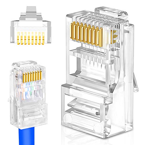 RJ45 Crimping Tool Kit Ethernet Crimp Set, RJ-11, 6P/RJ-12, 8P/RJ-45 Crimp, Cut and Strip with 20PCS CAT5 CAT5e Connectors, Covers,1 Network Cable Tester 1 Wire Stripper