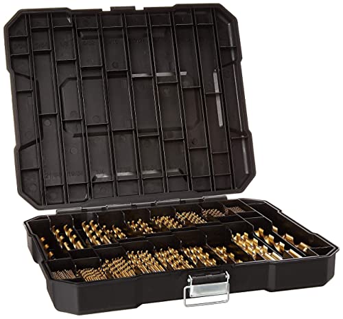 Hurricane 230 Piece Titanium Twist Drill Bits Set with Hurricane 4 Piece Wood Chisel Set Cr-V Construction for Woodworking Carving PVC High Impact Handlesize from 1/4 Inch to 1 Inch