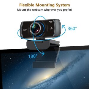 NexiGo N980P 1080P 60FPS Webcam with Microphone and Software Control, USB Computer Camera, Built-in Dual Noise Reduction Mics, 120° Wide-Angle for Zoom/Skype/FaceTime/Teams, PC Mac Laptop Desktop