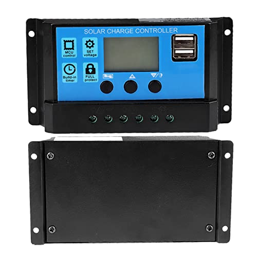 Solar Charge Controller 12V 24V,60A Auto Solar Charge Controller Solar Panel Battery Regulator Dual USB LCD Display,Solar Charge Controller PWM Controller(60A)