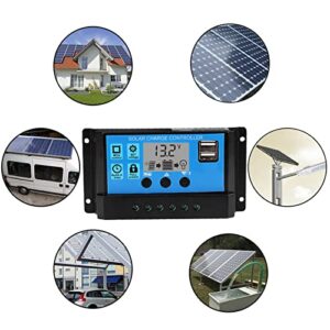 Solar Charge Controller 12V 24V,60A Auto Solar Charge Controller Solar Panel Battery Regulator Dual USB LCD Display,Solar Charge Controller PWM Controller(60A)