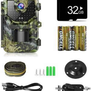 Vikeri Trail Camera, 1520P 20MP Game Camera with Night Vision Motion Activated Waterproof 120°Wide-Angle, 0.2s Trigger Hunting Trail Cam with 48pcs No Glow Infrared LED for Wildlife Monitoring