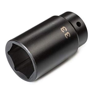 TEKTON 1/2 Inch Drive x 33 mm Deep 6-Point Impact Socket | SID23133