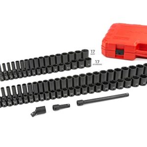 TEKTON 1/2 Inch Drive 6-Point Impact Socket Set, 87-Piece (5/16-1-1/4 in., 8-32 mm) | SID92407