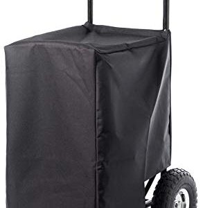 Gardenised Black Firewood Rack Outdoor Indoor, Heavy Duty Firewood Carrier with Front Wheels Wood Fireplace Tool Rack, Rolling Storage Cart Cover Included