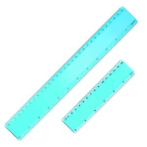 plastic ruler straight ruler plastic measuring tool (green, 6 inch, 12 inch)