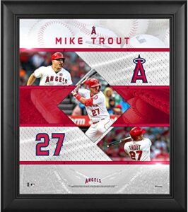 mike trout los angeles angels framed 15" x 17" stitched stars collage - mlb player plaques and collages