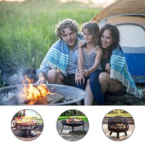 SUPTEMPO Fire Pit Cover Round for Fire Pit 22 Inch - 34 Inch, 420D Heavy Duty Fire Pit Cover, Outdoors Waterproof Windproof Anti-UV