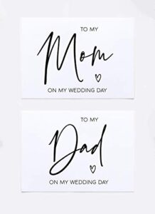 to my mom to my dad on my wedding day card set modern wedding cards for parents of bride and groom