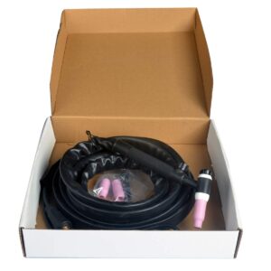 WP17V Tig Welding Torch Air-Cooled Tig Welding 13 Feet Cable,Connector: 5/8-18" gas hose &10-25 Europe Plug