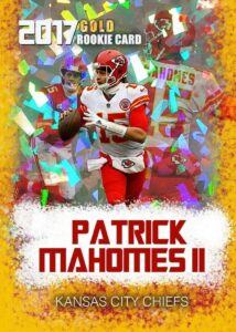 2017 patrick mahomes rc rare cracked ice gold #15 rookie gems rookie card chiefs