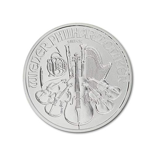 2008 - Present (Random Year) 1 oz Austrian Silver Vienna Philharmonic Coin Brilliant Uncirculated with Certificate of Authenticity 1.5€ BU