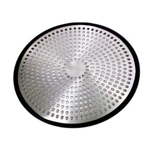 plumboss e1030 shower hair catcher strainer stall drain protector stainless steel & silicone bathtub cover, brushed nickle