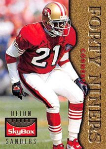 1995 skybox premium football #120 deion sanders san francisco 49ers official nfl trading card from fleer/skybox