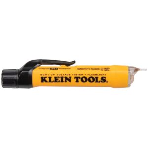 Klein Tools NCVT3P Dual Range Non Contact Voltage Tester, 12 - 1000V AC Pen, Flashlight, Audible and Flashing LED Alarms, Pocket Clip green