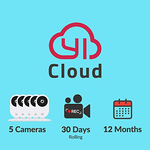 YI/Kami Cloud Plan 12 Month, 5 Camera, 30d rolling storage service [PC/Mac Online Code]