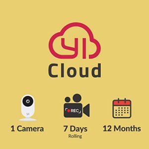 yi/kami cloud plan 12 month, 1 camera, 7d rolling storage service [pc/mac online code]