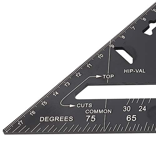 Aluminum Alloy Triangle Angle Protractor, 7 Inch Layout Tool, Layout Measurement Metric Ruler Tool(Metric)