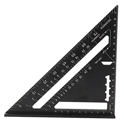 Aluminum Alloy Triangle Angle Protractor, 7 Inch Layout Tool, Layout Measurement Metric Ruler Tool(Metric)