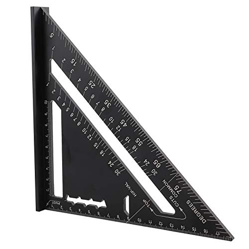 Aluminum Alloy Triangle Angle Protractor, 7 Inch Layout Tool, Layout Measurement Metric Ruler Tool(Metric)