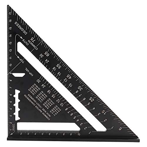 Aluminum Alloy Triangle Angle Protractor, 7 Inch Layout Tool, Layout Measurement Metric Ruler Tool(Metric)