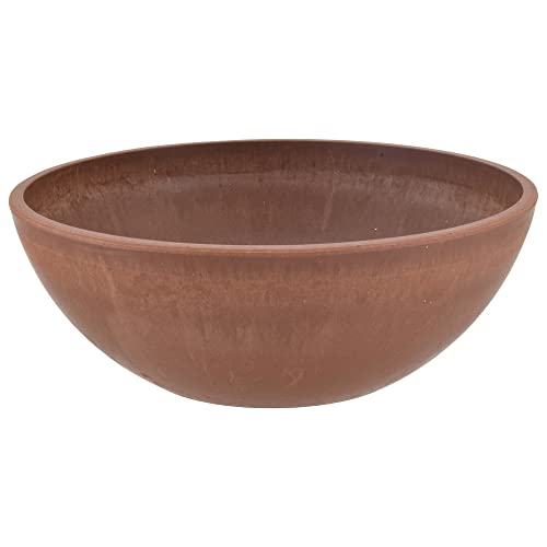 PSW Pot M25TC Collection Shallow Garden Bowl Low Planter for Succulents, Bonsai, Fairy Gardens, Herbs, 10-inch, Terra Cotta Color