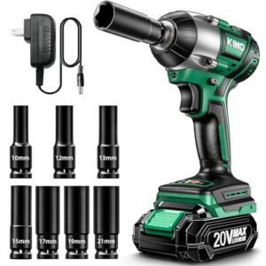 k i m o 1/2 inch cordless impact wrench, green, metal