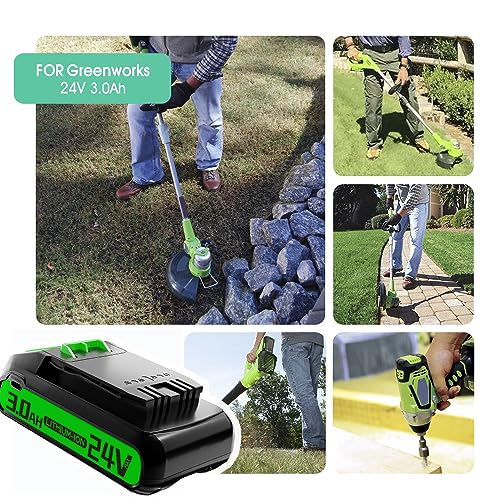 TenHutt 【Upgrade】 3.0Ah 24V Replace Battery for Greenworks 29842 29852 Lithium Battery Compatible with 20352 22232 2508302 24V Cordless Tools