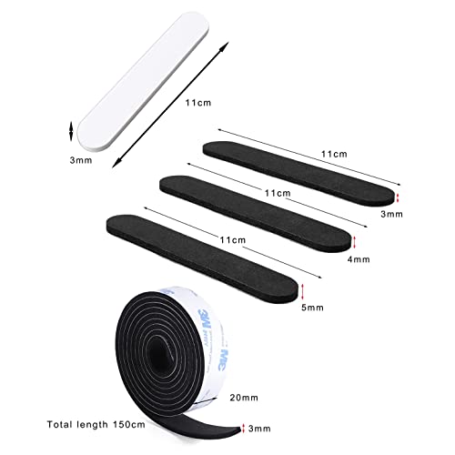 25 Pcs Hat Size Tape Self Adhesive, Hat Size Reducer High Density Foam Reducing Roll for Hats Caps Sweatband(Black and White)