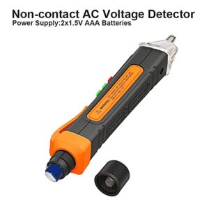 Non Contact Voltage Tester Pen, Electrical Tools Electrical Tester AC 12-1000V/48V-1000V, LED Flashlight, Buzzer Alarm for Live/Null Wire Tester Judgment, Wire Breakpoint Finder