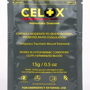 Ever Ready First Aid Combo Pack with Israeli Bandage, Celox Hemostatic Granules and Universal Aluminum Splint