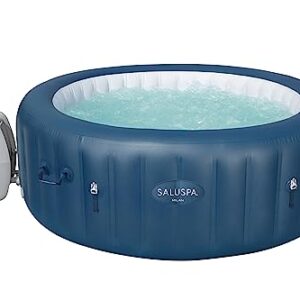 Bestway SaluSpa Milan AirJet 2 to 6 Person Inflatable Hot Tub Round Portable Outdoor Spa with 140 Soothing AirJets, App Control and Cover, Blue