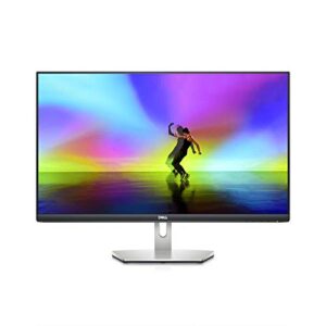 dell s2721h 27 inch full hd 1080p, amd freesync ips ultra-thin bezel monitor, built-in speakers, silver, black