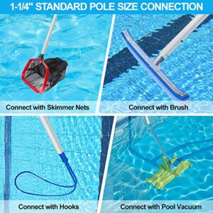 YEECHUN Professional 15 Foot Swimming Pool Pole Telescopic Aluminum Fits Pool Net Skimmer Rake Vacuum Head Brush Cleaning Equipment Heavy Duty,for Skimmer Nets, Vacuum Heads and Brushes