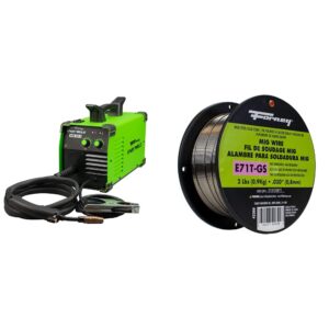 forney easy weld 261, 140 fc-i mig welder, 120v, green & 42300 flux core mig wire, mild steel e71tgs.030-diameter, 2-pound spool