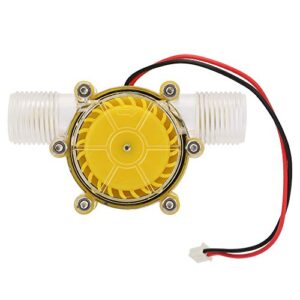 Oumefar Micro Water Turbine Generator DC Manual Small Hydroelectric Male Thread Water Power Hydropower Yellow Power Generation Device DC Water Flow Pump (80V )