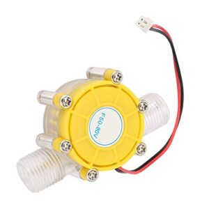 Oumefar Micro Water Turbine Generator DC Manual Small Hydroelectric Male Thread Water Power Hydropower Yellow Power Generation Device DC Water Flow Pump (80V )