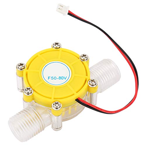 Oumefar Micro Water Turbine Generator DC Manual Small Hydroelectric Male Thread Water Power Hydropower Yellow Power Generation Device DC Water Flow Pump (80V )