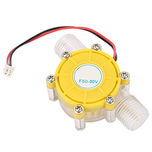 Oumefar Micro Water Turbine Generator DC Manual Small Hydroelectric Male Thread Water Power Hydropower Yellow Power Generation Device DC Water Flow Pump (80V )