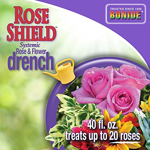 Bonide Rose Shield Systemic Rose & Flower Drench, 40 oz Ready-to-Use Long Lasting Disease & Insect Protection