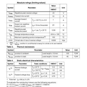 AMX Solar Diodes - Solar Panel Blocking Diodes and Bypass Diodes for Mini Solar Cell Project Connections up to 20v 1000ma - 1N5817 - Pack of 20