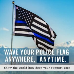 Thin Blue Line USA Flag 3x5 ft | Heavy Duty Police Flag | Back The Blue | Blue Lives Matter Flag | Quadruple Stitched Fly End | Durable High-Performance 210D Nylon for High Winds | Brass Grommets