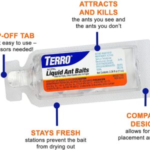 Terro T300B Liquid Ant Bait Ant Killer, 50 Bait Stations