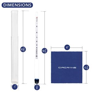 Circrane 0-200 Proof & Tralle Alcohol Hydrometer, Accurate Tester for Liquor, Distilling Moonshine Alcoholmeter