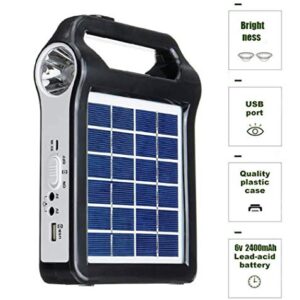 JAY-LONG Portable Solar Generator USB Charger 6V 9W Solar Panel Power Storage Generator Home System Kit Rechargeable