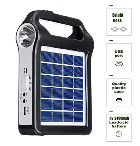 JAY-LONG Portable Solar Generator USB Charger 6V 9W Solar Panel Power Storage Generator Home System Kit Rechargeable