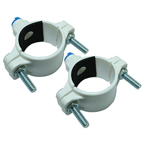 LQ Industrial 2pcs Drain Saddle Valve Clamp with 1/4" Quick Connect For RO System Water Filter (Dia. 40mm)