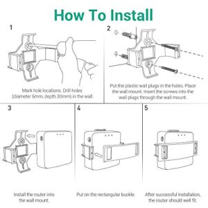 GL.iNet WiFi Router Holder Wall Mount with Screws, Compatible with GL-AR150, GL-AR150-Ext, GL-AR300M, GL-AR300M-Ext, GL-MT300N-V2 Mini Router, Networking Device Bracket, Easy to Install (White)